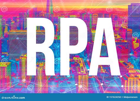 Robotic Process Automation Rpa Concept With Tech Gradient City