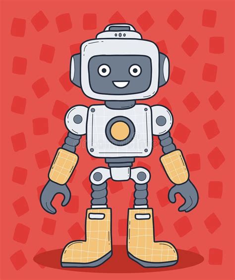 Futuristic Happy Robot Virtual Assistant Mascot Vector Illustration