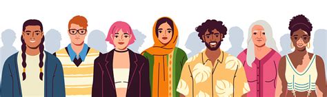 다양한 다문화 민족 그룹 다양한 인종 세대 및 성별의 캐릭터가 모인 배너 다인종 남성과 여성 평면 벡터 일러스트 레이 션 다민족 그룹에 대한 스톡 벡터 아트 및 기타 이미지