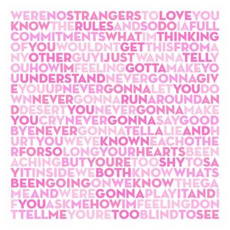 Wall Décor Never Gonna Give You Up Bedroom Decor Never Gonna Give You