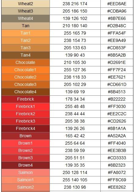 Color Palettes Hex CMYK RGB