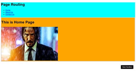 Reactjs Route Linking Pages Codesandbox