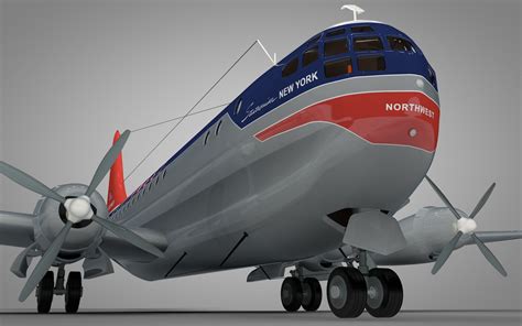 Boeing 377 Stratocruiser Northwest L322 3d Model 170 Unknown C4d