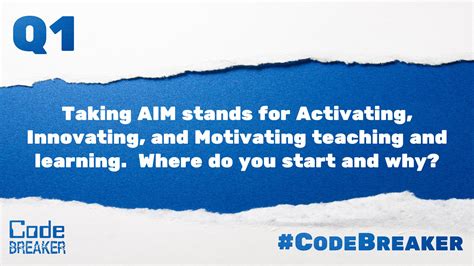 Code Breaker Inc On Twitter Q1 Taking Aim Stands For Activating Innovating And Motivating