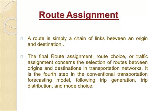 Methods Of Route Assignment Pptx