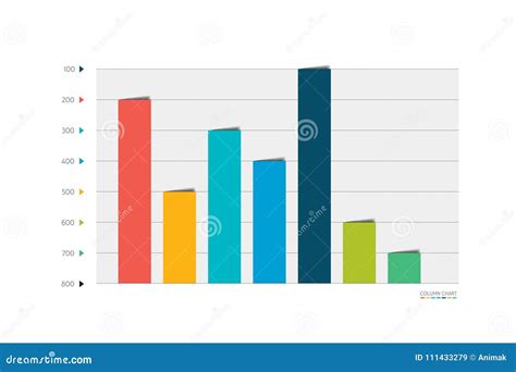 Column Graph Chart Template For Infographics Cartoon Vector 129999095