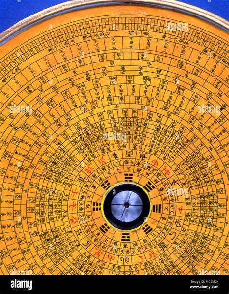 I Ching Detail Of The Compass Of The Chinese Lo Pan Or Geomancers Compass With The Eight