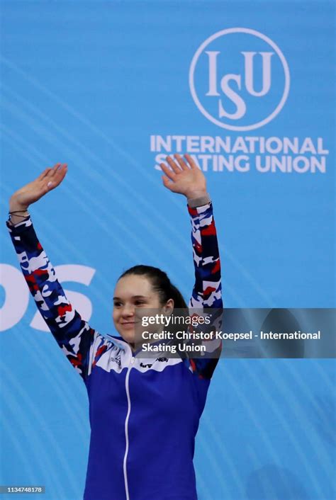 Sofia Prosvirnova Of Russia Poses During The Medal Ceremony Of The