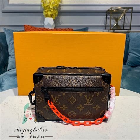 二手正品lv 路易威登 Soft Trunk 小型 老花 黑金屬 陶瓷 橘鍊 秀款 箱包 M44480 蝦皮購物
