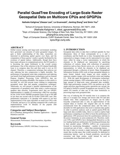 Pdf Parallel Quadtree Encoding Of Large Scale Raster Database