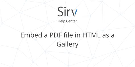 Embed A Pdf File In Html As A Gallery Sirv Help Center