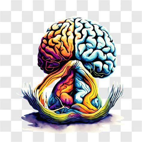 Download Colorful Brain Split In Half PNGs Online Creative Fabrica