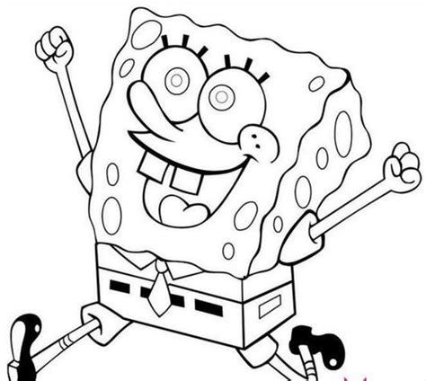 简笔画卡通人物可爱海绵宝宝 简笔画卡通人物可爱海绵宝宝图片 画趣文库（我爱生活）