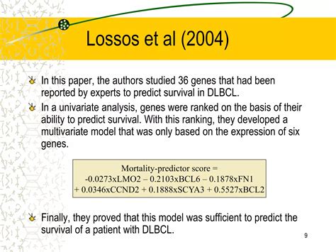Application Of A Selective Gaussian Naïve Bayes Model For Diffuse Large B Cell Lymphoma
