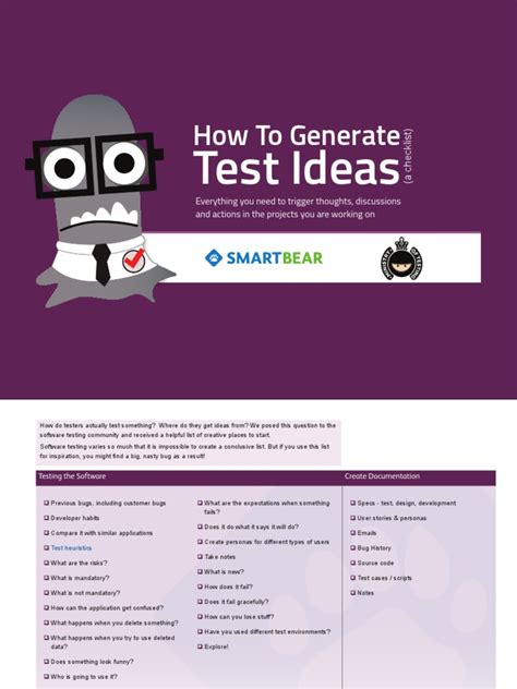 Smartbear Generating Test Ideas Checklist Docsharetips