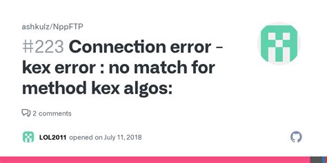 Connection Error Kex Error No Match For Method Kex Algos Issue