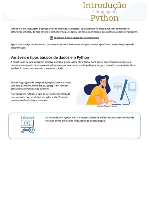 Unidade 1 Seção 1 Introdução A Linguagem De Python Pdf