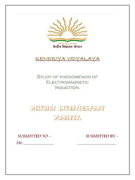 Physics Investigatory Electromagnetic Induction Class Xii 1 638 Pdf