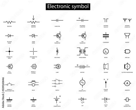 Illustration Of Physics And Technology Electronic Symbol Is A Pictogram Used To Represent