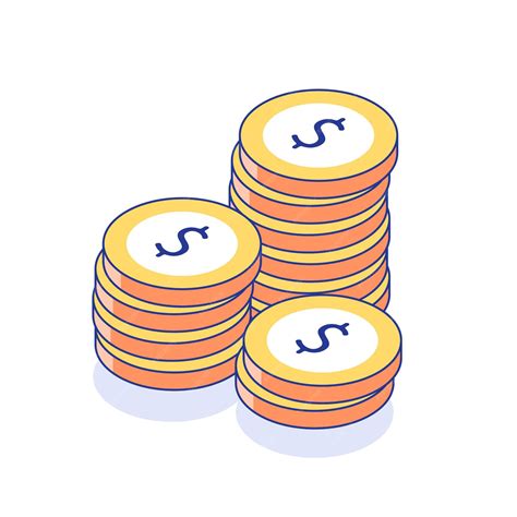 Premium Vector Gold Coins Stack With Dollar Sign Flat Style Coins