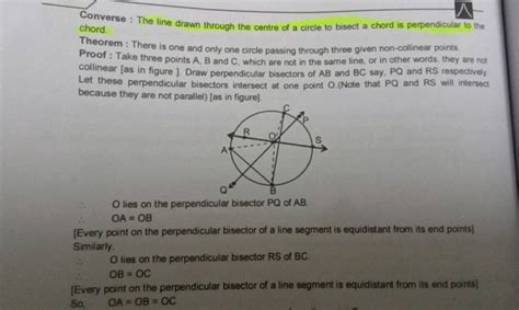 Converse The Line Drawn Through The Centre Of A Circle To Bisect A Chor