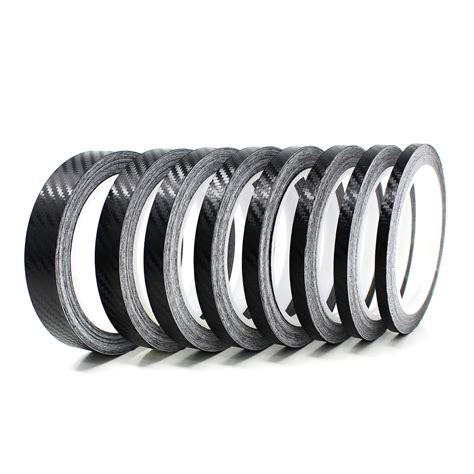 10m Zierstreifen 50mm Schwarz Carbon Auto Motorrad Dekorstreifen
