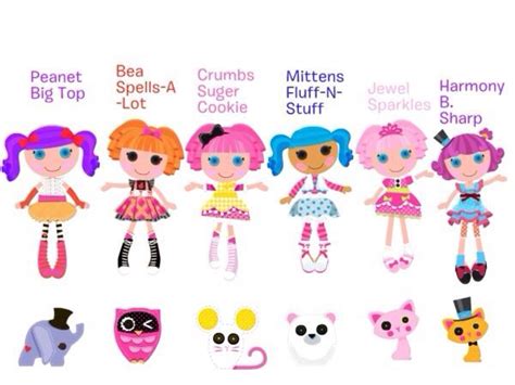 A Group Of Dolls That Are All Different Colors And Sizes With Names On