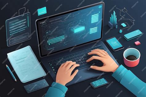 Premium Ai Image Hand Coding Concept Illustration