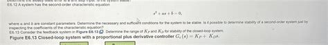 Solved E612 ﻿a System Has The Second Order Characteristic