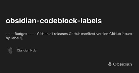 obsidian codeblock labels obsidian hub obsidian publish