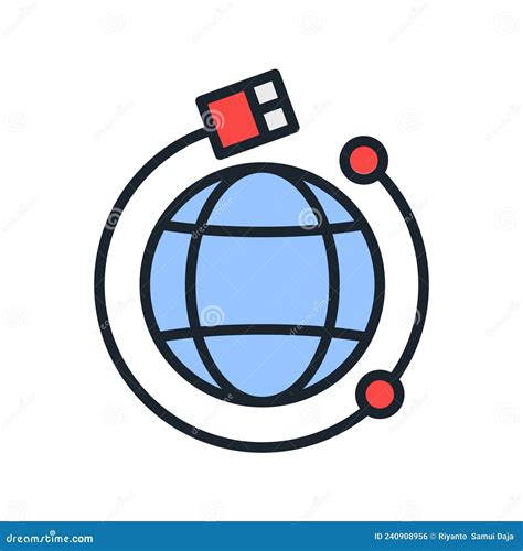 Connection Global Icon Color Illustration Design Stock Vector Illustration Of White Pictogram