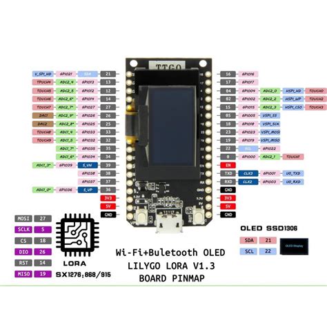 Lilygo Lora32 868mhz V1 3 Esp32 Sx1276 0 96 Inch Oled Display