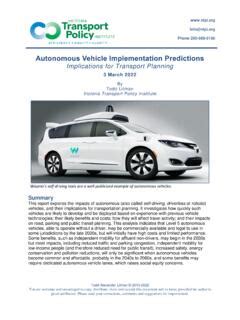 Autonomous Vehicle Implementation Predictions Autonomous Vehicle Implementation Predictions