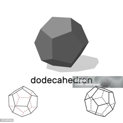 십이 면 체 기하학적 인 모양입니다 흰색 배경에 고립 벡터 일러스트입니다 0명에 대한 스톡 벡터 아트 및 기타 이미지 0명 12면체 3차원 형태 Istock