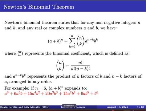 Github Drserafinbinomialtheorem This Project Provides A Summary Of
