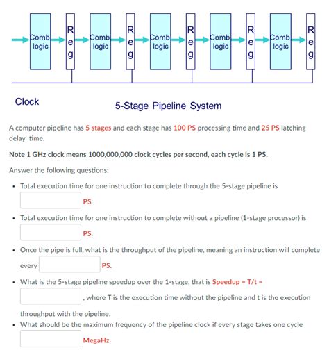 Solved Clock Stage Pipeline System A Computer Pipeline Has Chegg