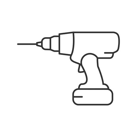 Cordless Drill Linear Icon Thin Line Illustration Contour Symbol Vector Isolated Outline