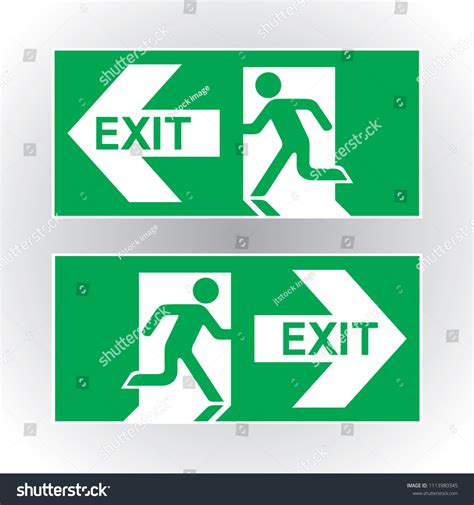 Emergency Exit Sign Door Icon Stock Vector Royalty Free Shutterstock