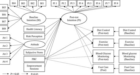 The Examined Modified Tpb Model And The Result Bi Baseline Intention Download Scientific