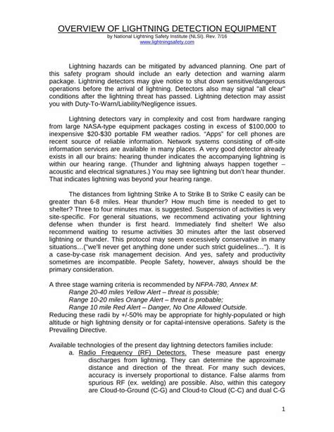 pdf an overview of lightning detection nlsi lhm paper overview