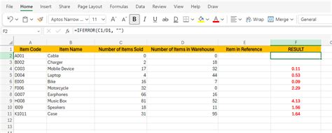 Introduction To The Iferror Function In Excel Coefficient