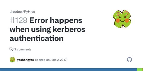 Error Happens When Using Kerberos Authentication Issue 128 Dropbox