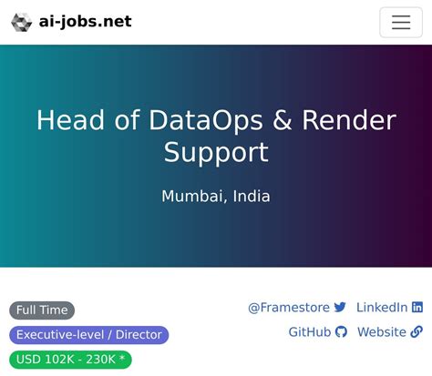 Hiring Head Of Dataops And Render Support In Mumbai India Raimljobs