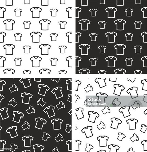 흰색 T셔츠 큰 작은 정렬 및 무작위 원활한 패턴 세트 0명에 대한 스톡 벡터 아트 및 기타 이미지 0명 T 셔츠 가능성 Istock