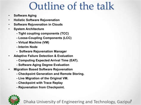 Software Rejuvenation Based Fault Tolerance Ppt