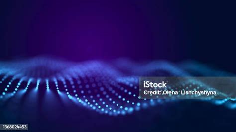 추상 기술 스트림 배경 도트의 디지털 동적 물결 네트워크 연결 구조입니다 3d 렌더링 Dj에 대한 스톡 사진 및 기타 이미지 Istock