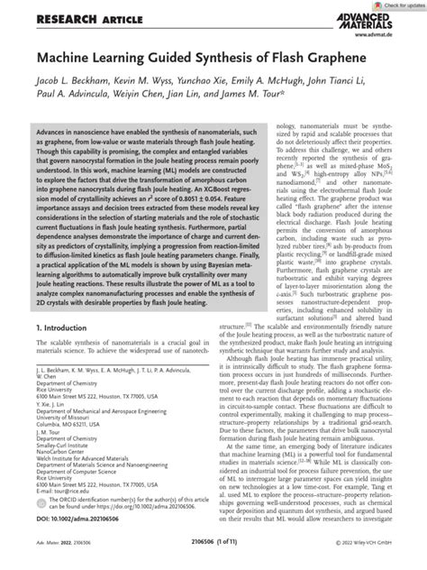 Machine Learning Guided Synthesis Of Flash Graphene Pdf Graphene Capacitor