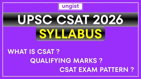 Upsc Csat Syllabus Exam Pattern And Qualifying Marks