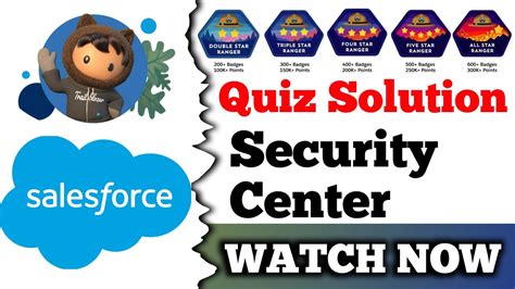 Security Center Salesforce Trailhead Quiz Solution Youtube