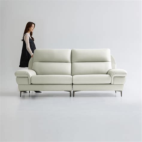 Und 에디션 Na4 천연 통가죽 소파 3인 크림 코스트코 코리아